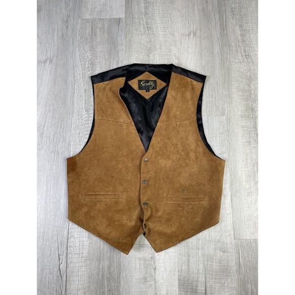 Scully | Jackets & Coats | Scully Vest Adult Large Brown Leather Satin ...